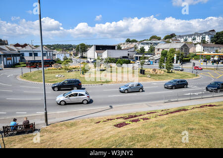 A giant hedgehog on Trafalgar roundabout in Truro, Cornwall, where the ...