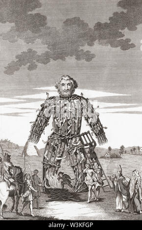 Paganism. Human sacrifice in ancient Germany. Engraving, 1882 of ...