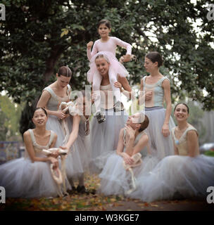 Ballerinas posing outdoors Stock Photo - Alamy
