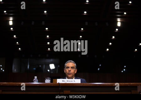 David A. Marcus, the head of Calibra at Facebook, testifies before the ...