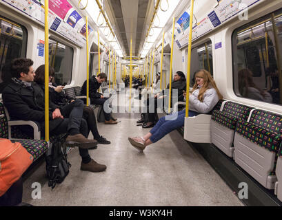 London Underground S Stock District line train towards Ealing Broadway ...