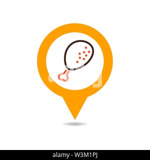 Chicken pin map icon. Farm animal Map pointer. Map marker. Graph symbol ...