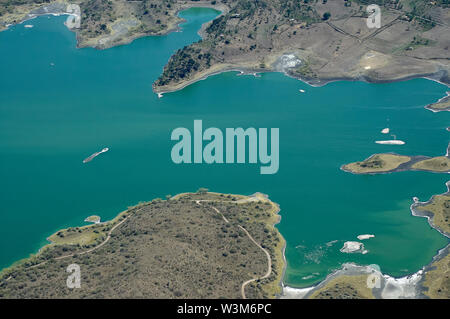Aerial view of the alkaline fluoride Momella lakes in Northern Tanzania ...