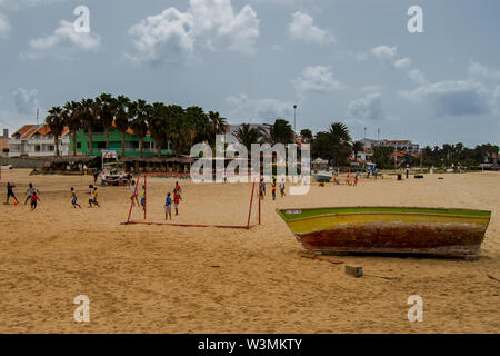 Kids playing soccer at a Cape Verde community in Brockton, Mass. near ...