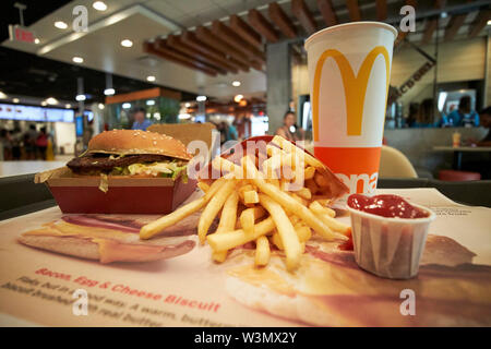 Big Mac meal in the worlds largest entertainment McDonalds restaurant ...