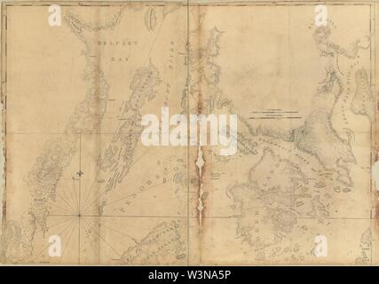 Coast of Maine showing Blue Hill Bay, Penobscot Bay, Belfast Bay ...