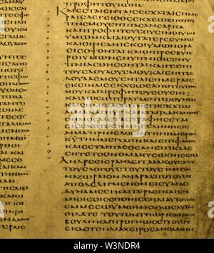 Codex Alexandrinus folio 059 verso part of II column Stock Photo - Alamy