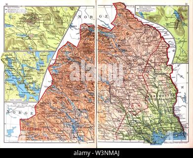 Cohrs atlas över Sverige 0016 Lappland Norrbotten Stock Photo - Alamy