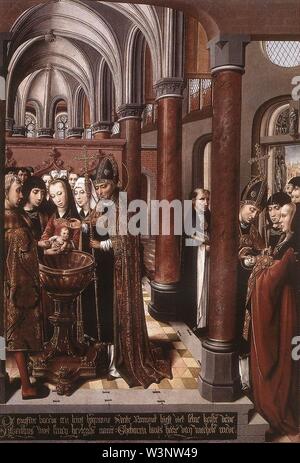 The 'Baptism of St Libertus' by Colijn de Coter is a religious painting ...