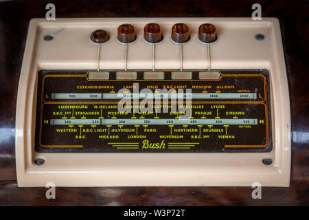 Old push button radio set from the 1960s 1970s UK Stock Photo ...