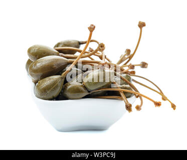 Pickled caper isolated on white background. Capparis pickled flower ...