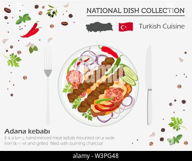 Turkey vector map with infographic elements, pointer marks. Editable ...