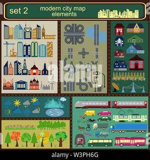 Modern city map elements for generating your own infographics, maps ...