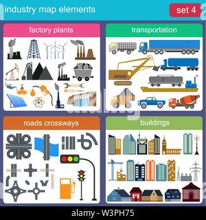 Industry map elements for generating your own infographics, maps ...