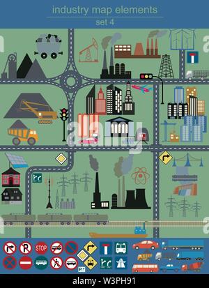 Industry map elements for generating your own infographics, maps ...