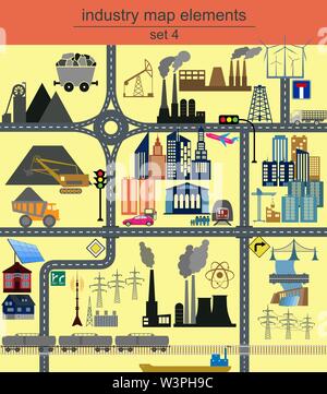 Industry map elements for generating your own infographics, maps ...