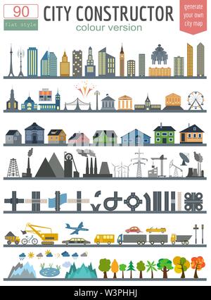 City map generator. Elements for creating your perfect city. Vector ...
