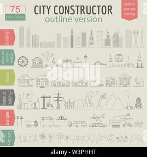 City map generator. Elements for creating your perfect city. Vector ...