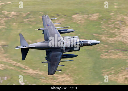 raf harrier low flying in the mach loop Stock Photo - Alamy