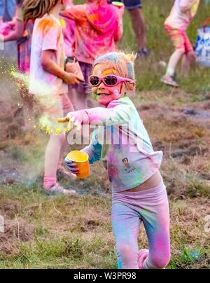 Paint battle with corn flour paint Stock Photo - Alamy