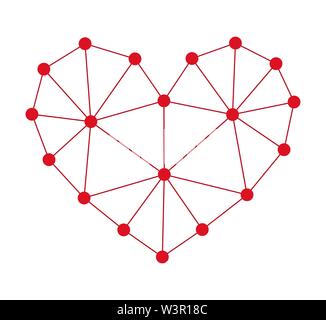 Angular heart icon. Simple illustration of angular heart vector icon ...