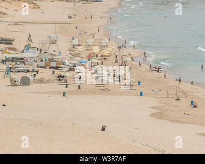 Beirut, Lebanon. 17th July, 2019. A group of people sunbath at the ...