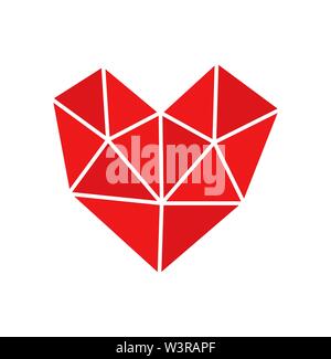 Abstract heart icon made of triangles. Vector illustration Stock Vector ...