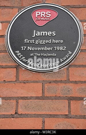 The band James commemorative plaque Stock Photo - Alamy