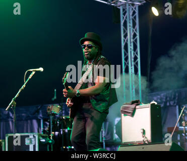 Tony Gad Robinson of Aswad performing on Stage 2, on Day 2 of the ...