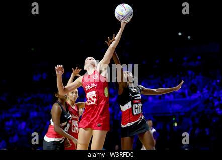 England's Joanne Harten in action during the Netball World Cup match at ...