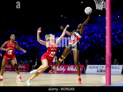 England's Francesca Williams in action during the Vitality Netball ...