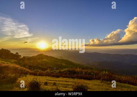 Sunset at Doi Chang Mub Mae Fa Luang Chiang Rai Thailand Stock Photo ...
