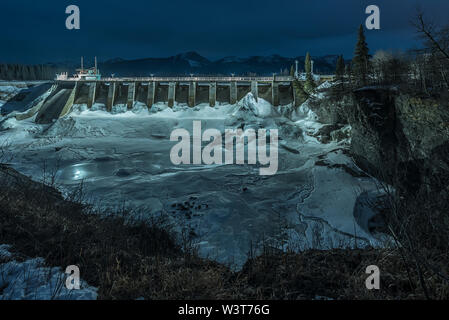 Night View of the Seebe Dam in Alberta, Canda Stock Photo - Alamy