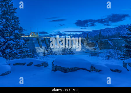 Night View of the Seebe Dam in Alberta, Canda Stock Photo - Alamy