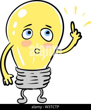 Light bulb with eyes, illustration, vector on white background Stock ...