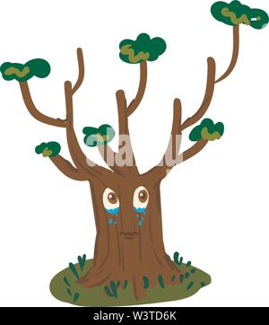 A cartoon illustration of a leaf crying Stock Vector Image & Art - Alamy