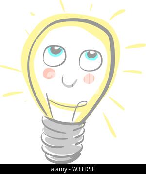Vector shining electric bulb. Cartoon lamp Stock Vector Image & Art - Alamy