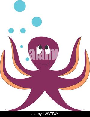 Illustration of a Cute Green Octopus Cartoon Character Mascot Stock ...