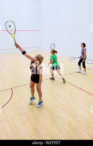 Women's, doubles, Squash, game, match Stock Photo - Alamy