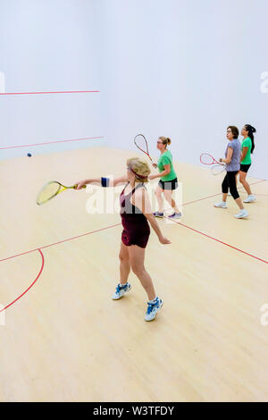 Women's, doubles, Squash, game, match Stock Photo - Alamy