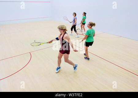 Women's, doubles, Squash, game, match Stock Photo - Alamy