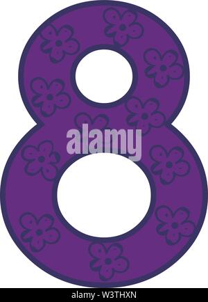 number Eight icon symbol on a tiled background. Vector illustration ...