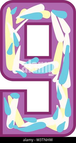 number Nine icon symbol on a wooden background. Vector illustration Stock Vector Image & Art - Alamy