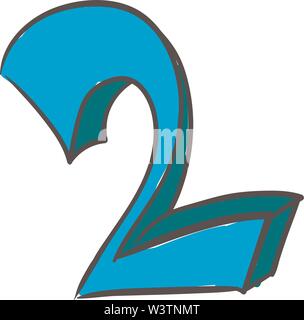 number two icon symbol on blue abstract geometric background with long ...