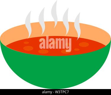 Tomato soup in a white bowl. Vector illustration Stock Vector Image ...