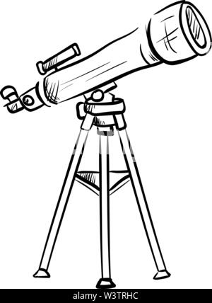 line drawing cartoon of a telescope Stock Vector Image & Art - Alamy