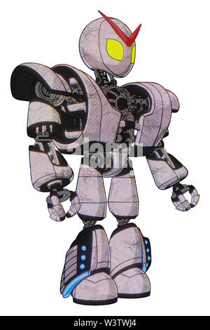 Mech containing elements: grey alien style head, yellow eyes, heavy ...