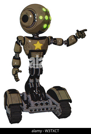 Droid containing elements: round head, large vertical visor, heavy ...