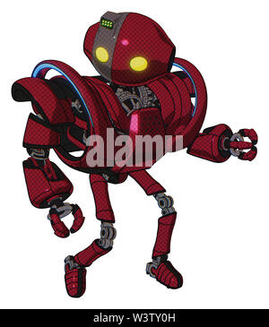 Mech containing elements: oval wide head, yellow eyes, green led ...