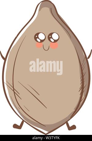 Cute and funny pumpkin isolated on white background. Vector hand-drawn ...